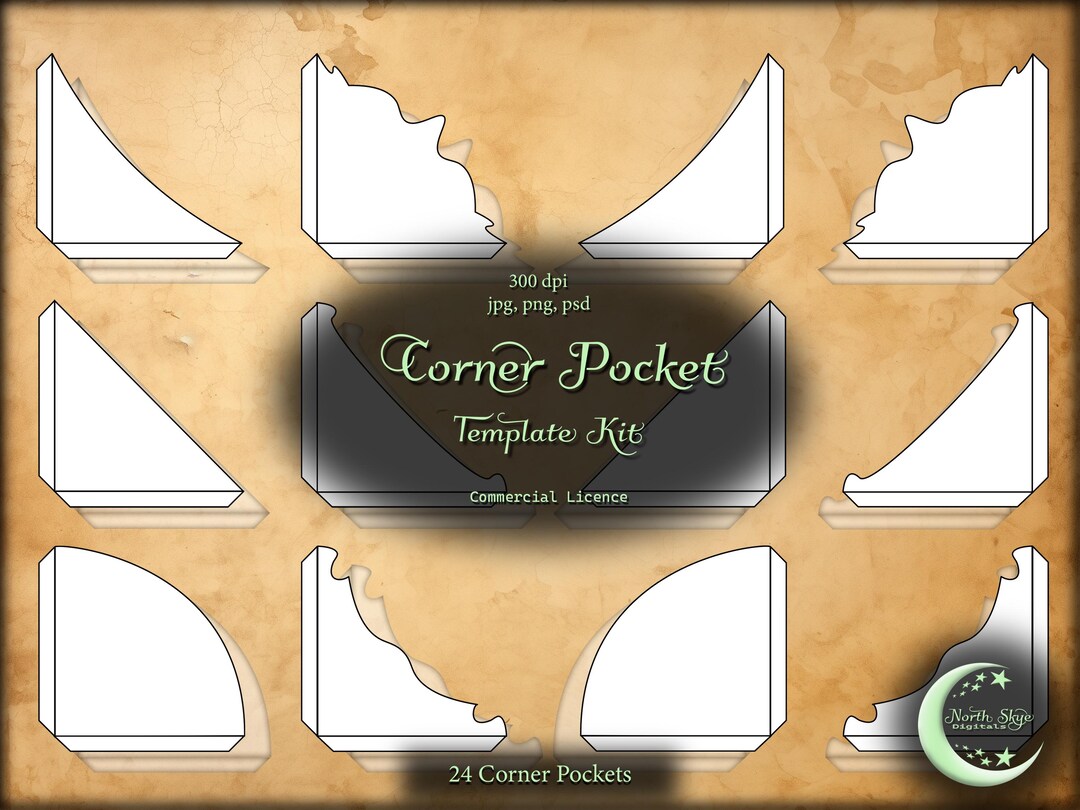 Corner Pocket Template Kit, Journal Embellishments (digital Download ...