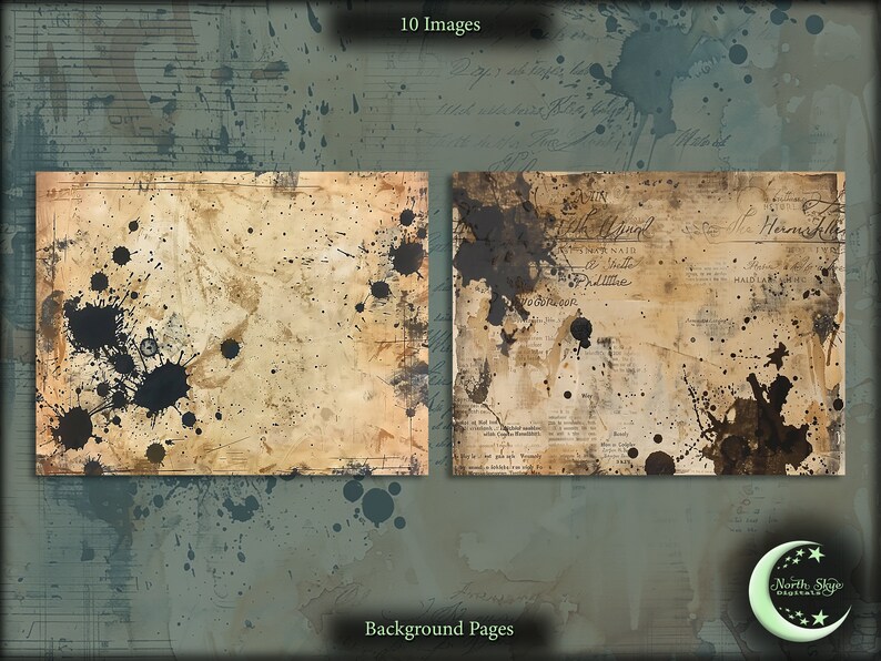 Vintage Ink, Digital Junk Journal, Image Pack, Digital Paper, Instant ...