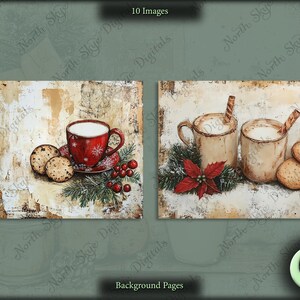 Christmas Milk & Cookies, Digital Junk Journal, Image Pack, Digital ...