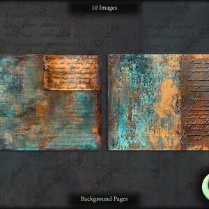 Oxidized Script, Digital Junk Journal, Image Pack, Digital Paper ...
