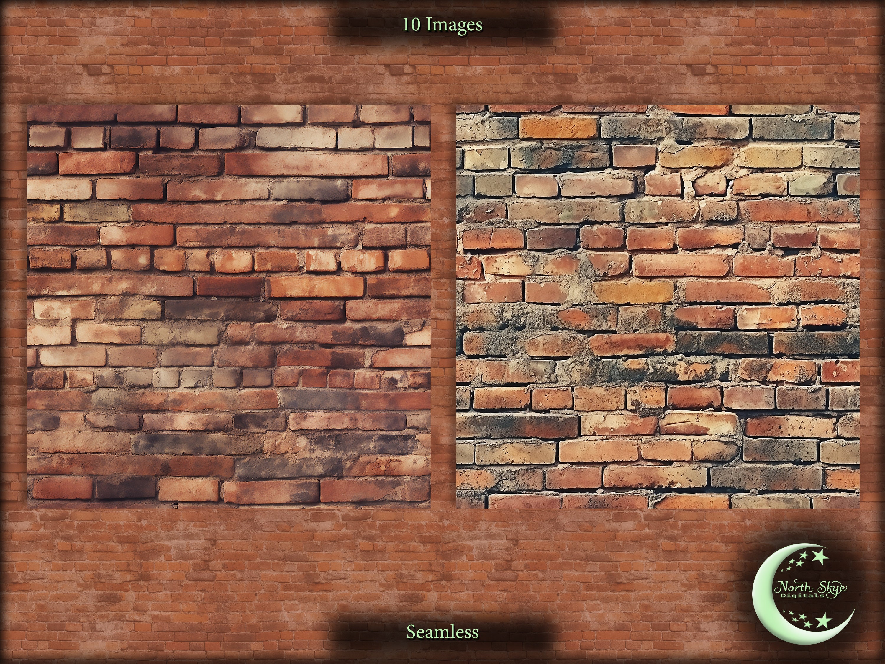 Weathered Brick Digital Paper, Seamless Pattern, Instant Download ...