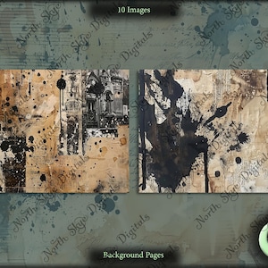 Vintage Ink, Digital Junk Journal, Image Pack, Digital Paper, Instant ...