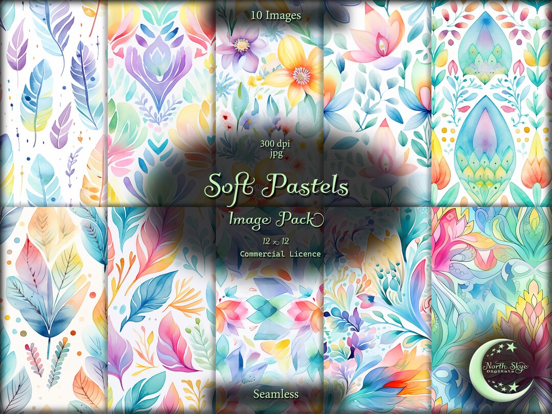 Soft Pastel Digital Paper, Seamless Pattern, Instant Download ...