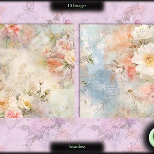 Pastel Flowers Digital Paper, Seamless Pattern, Instant Download - Etsy
