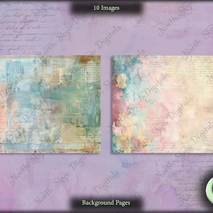 Pastel Script, Digital Junk Journal, Image Pack, Digital Paper, Instant ...