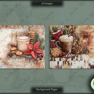 Christmas Milk & Cookies, Digital Junk Journal, Image Pack, Digital ...
