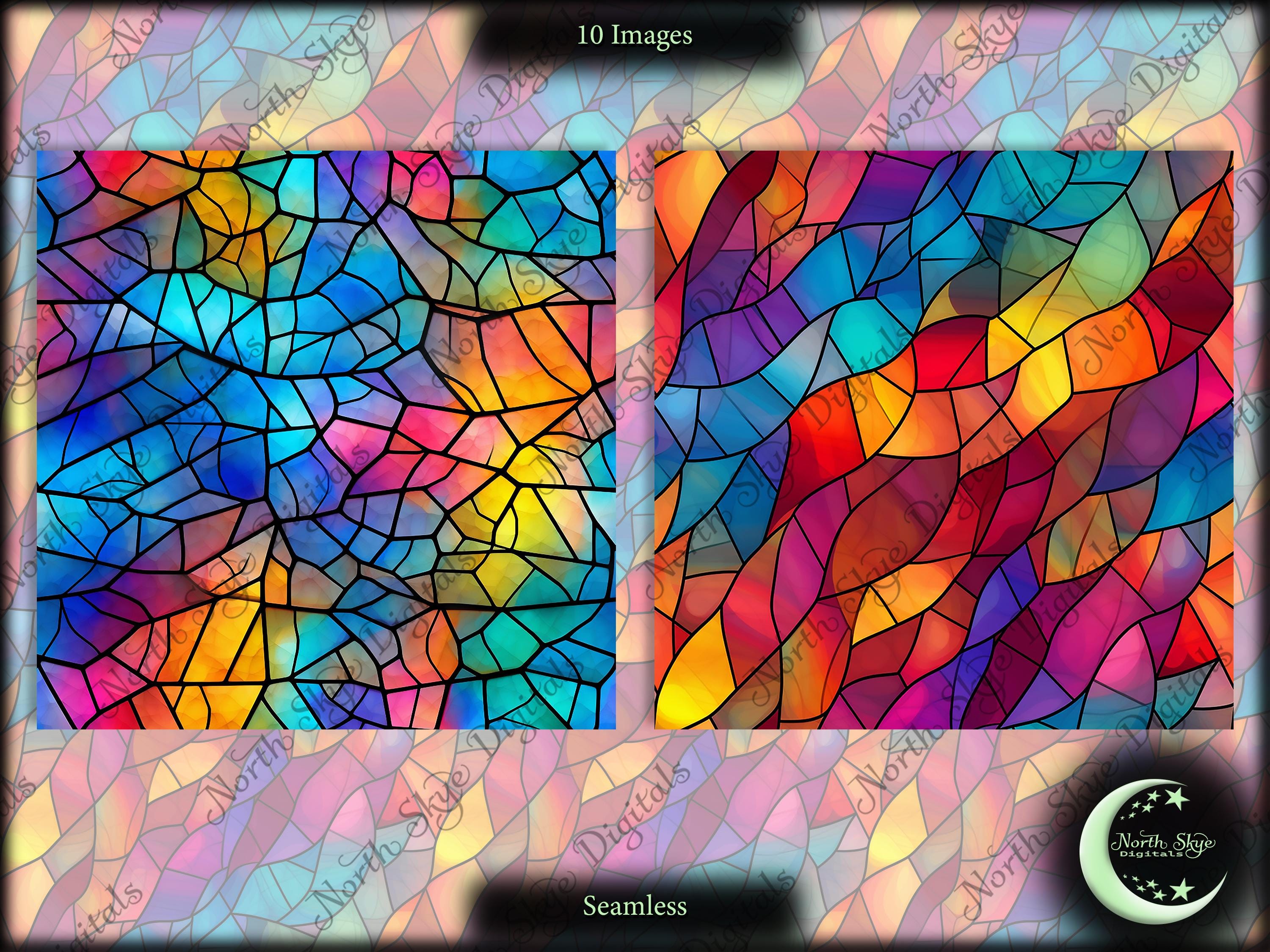 Stained Glass Digital Paper, Seamless Pattern, Instant Download - Etsy