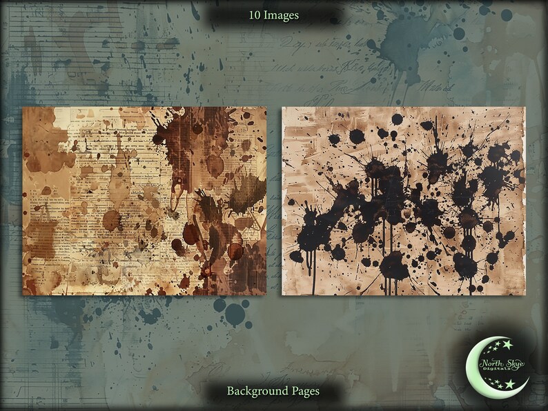 Vintage Ink, Digital Junk Journal, Image Pack, Digital Paper, Instant ...