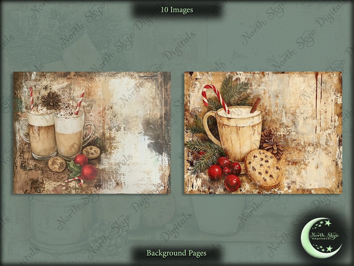 Christmas Milk & Cookies, Digital Junk Journal, Image Pack, Digital ...