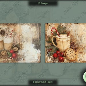 Christmas Milk & Cookies, Digital Junk Journal, Image Pack, Digital ...
