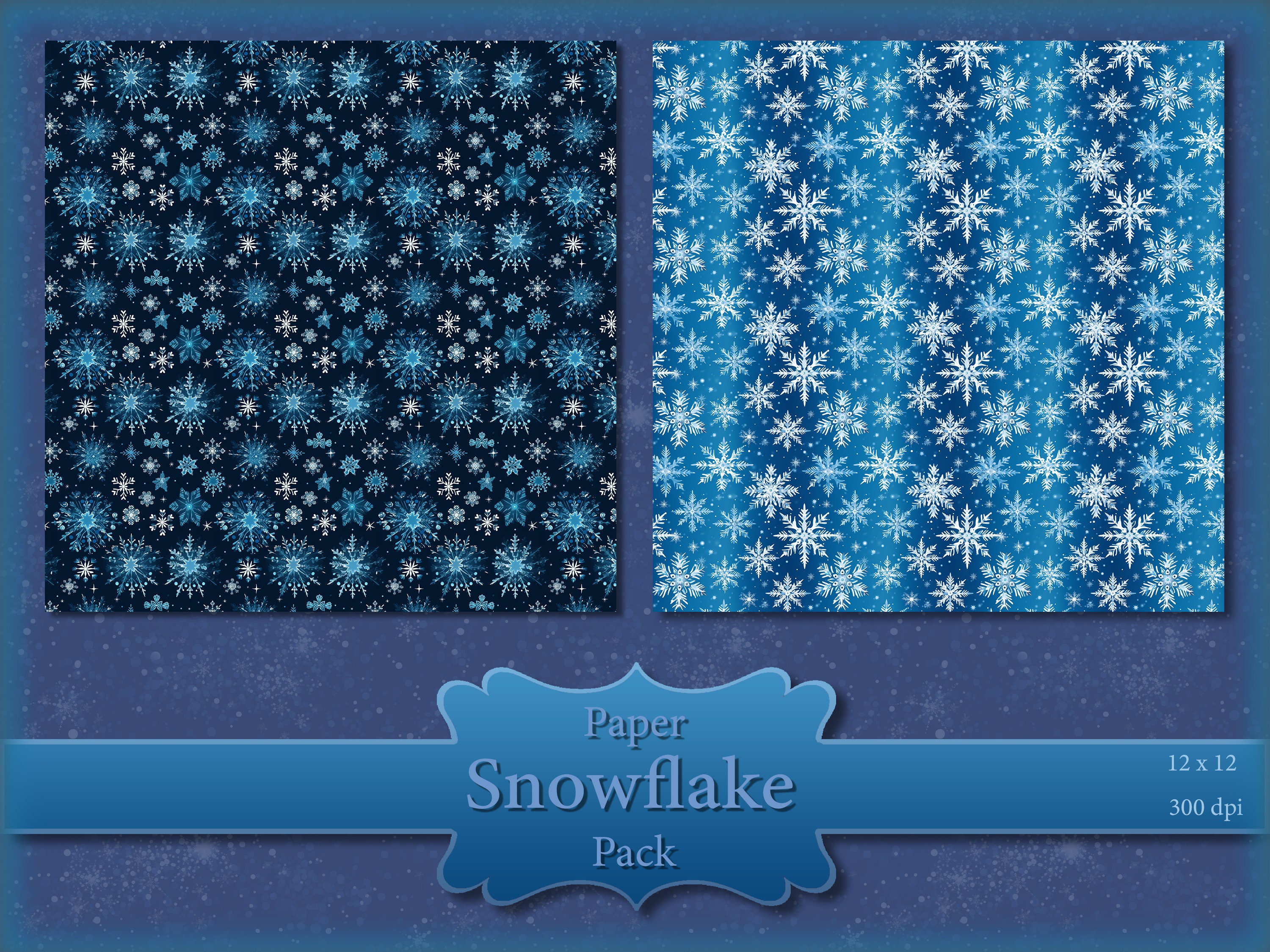 Seamless Winter Snowflake Printable Image Pack, Snowflake Paper With ...