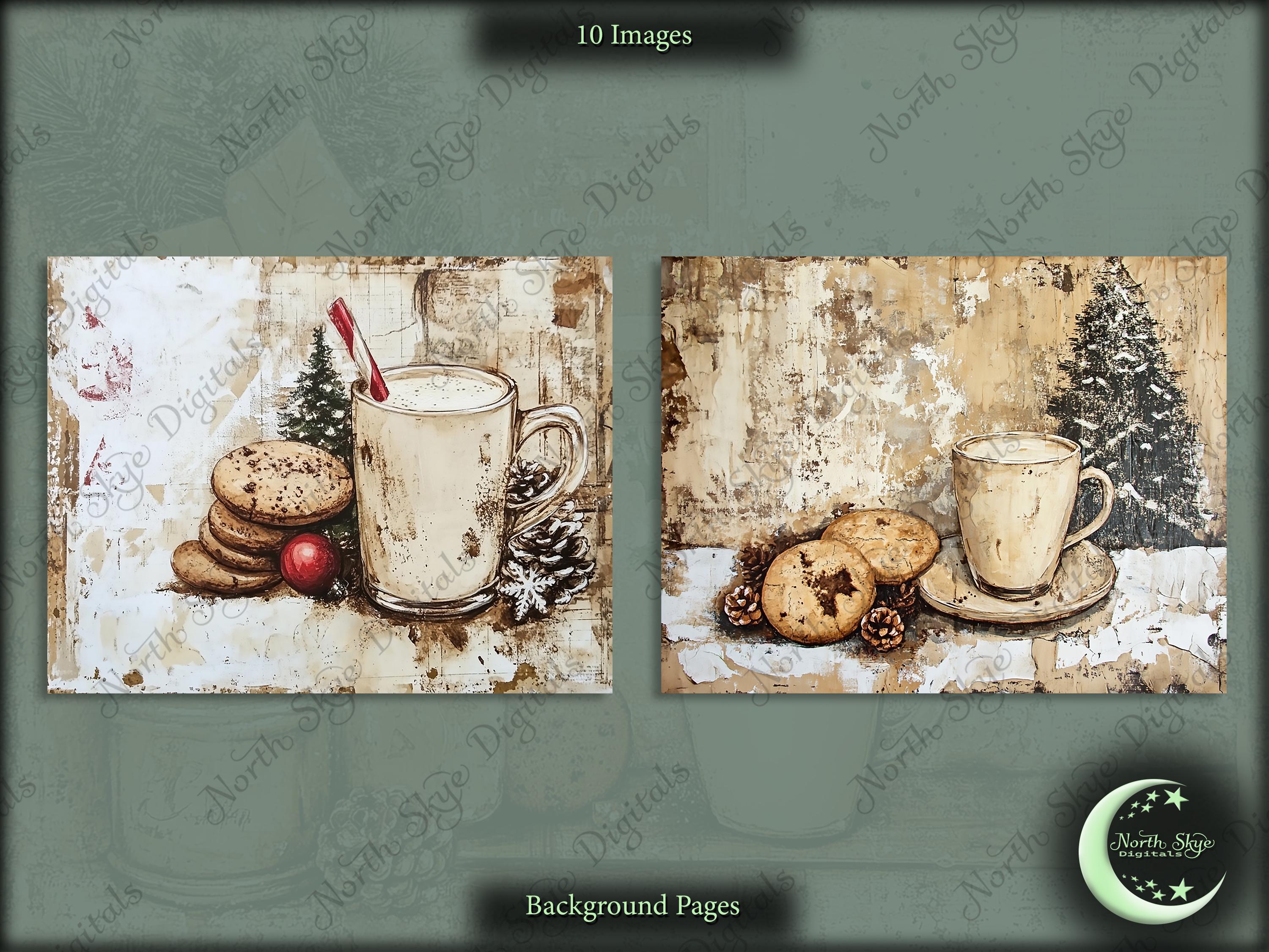 Christmas Milk & Cookies, Digital Junk Journal, Image Pack, Digital ...