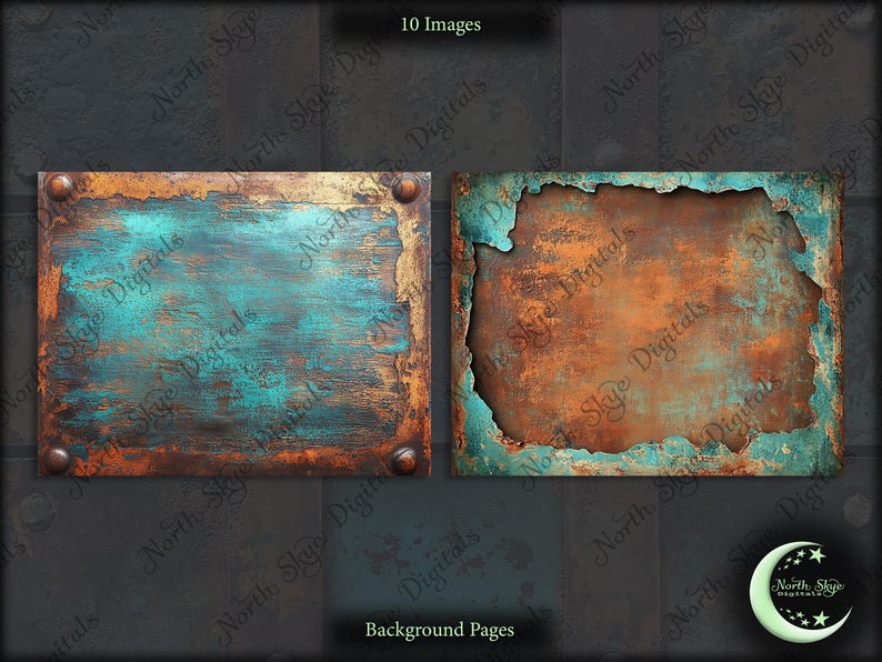 Oxidized Backgrounds 5, Digital Junk Journal, Image Pack, Digital Paper ...