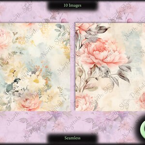 Pastel Flowers Digital Paper, Seamless Pattern, Instant Download - Etsy
