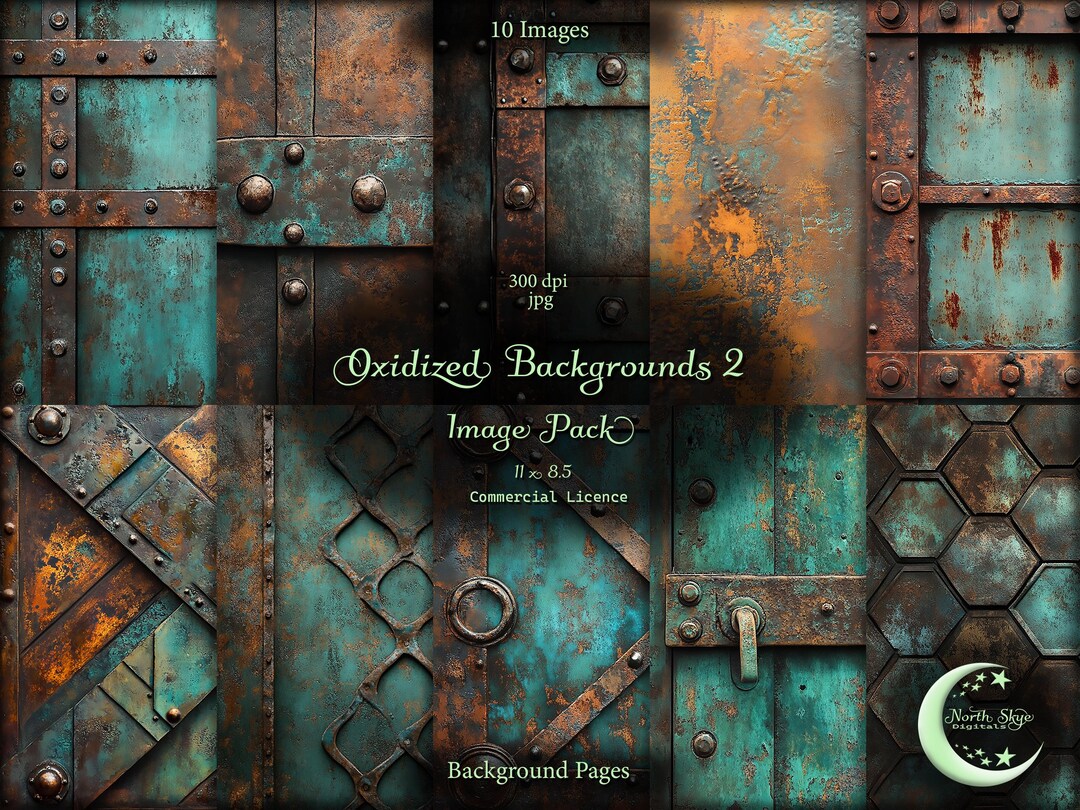 Oxidized Backgrounds 2, Digital Junk Journal, Image Pack, Digital Paper ...