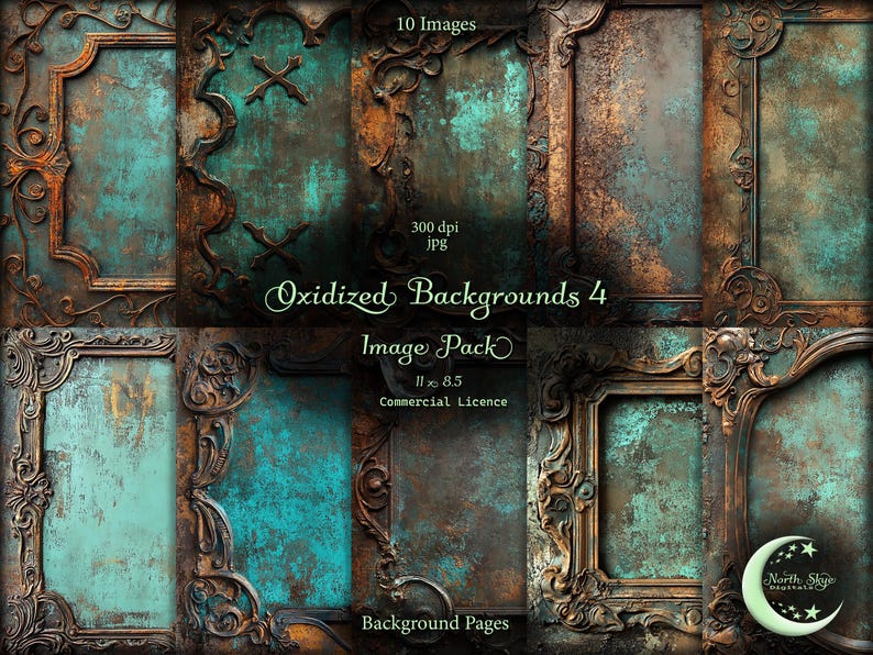 Oxidized Backgrounds 4, Digital Junk Journal, Image Pack, Digital Paper ...