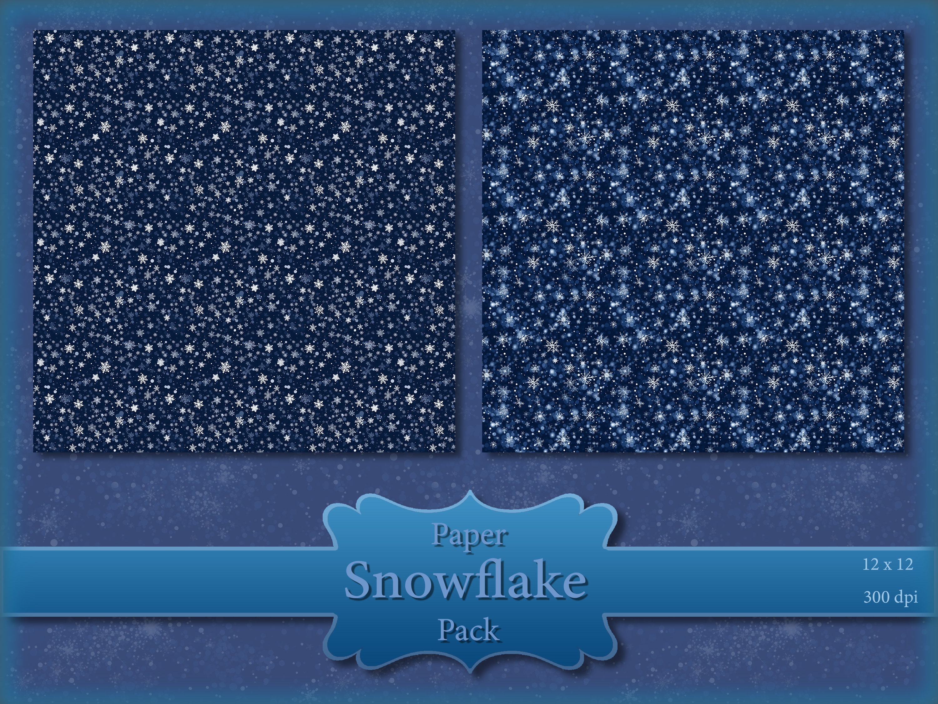 Seamless Winter Snowflake Printable Image Pack, Snowflake Paper With ...