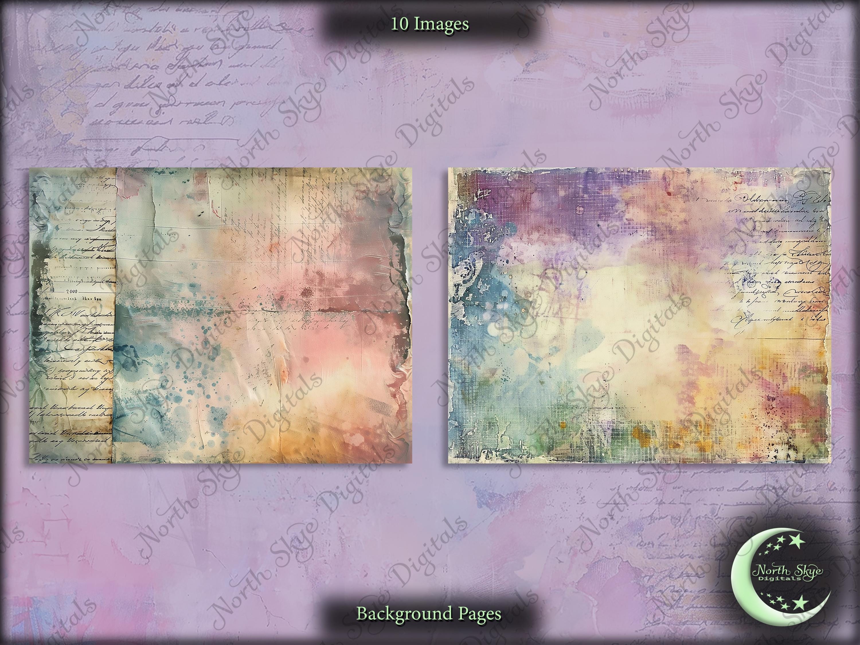 Pastel Script, Digital Junk Journal, Image Pack, Digital Paper, Instant ...