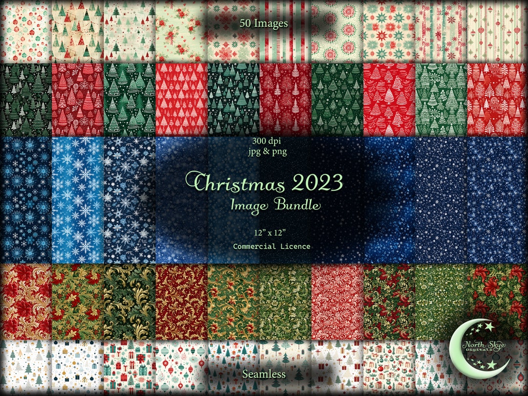 50 Seamless Christmas Image Bundle Consisting of All 5 of Our Christmas ...