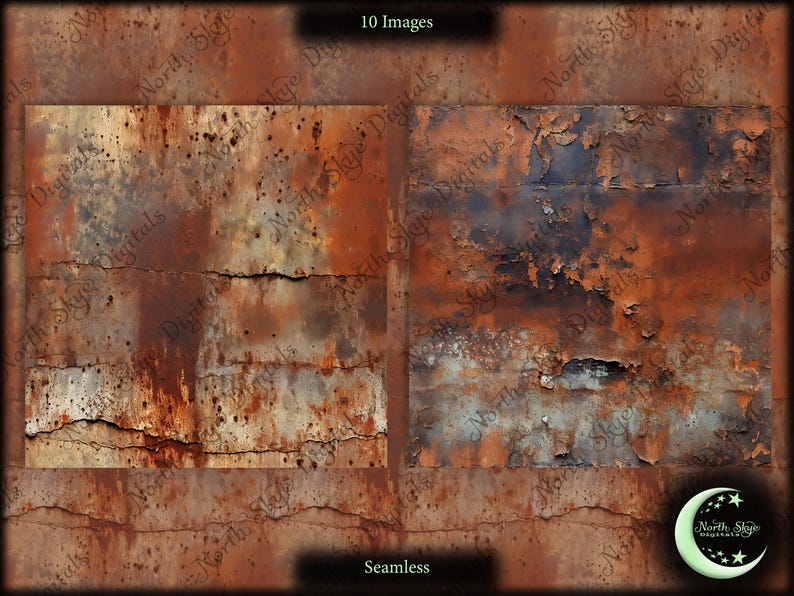 Grungy Rusted Metal Image Pack, Seamless Pattern, Instant Download - Etsy
