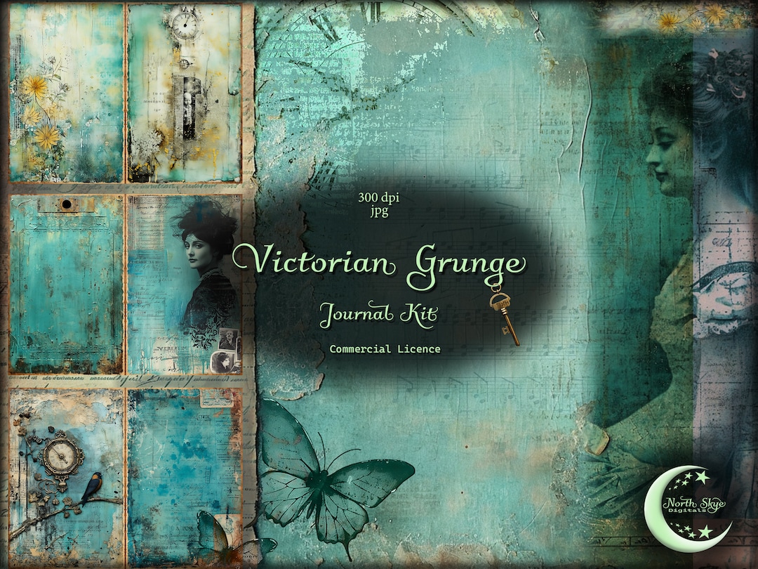 Victorian Grunge Journal Kit, Vintage Ephemera, Printable Scrapbook ...