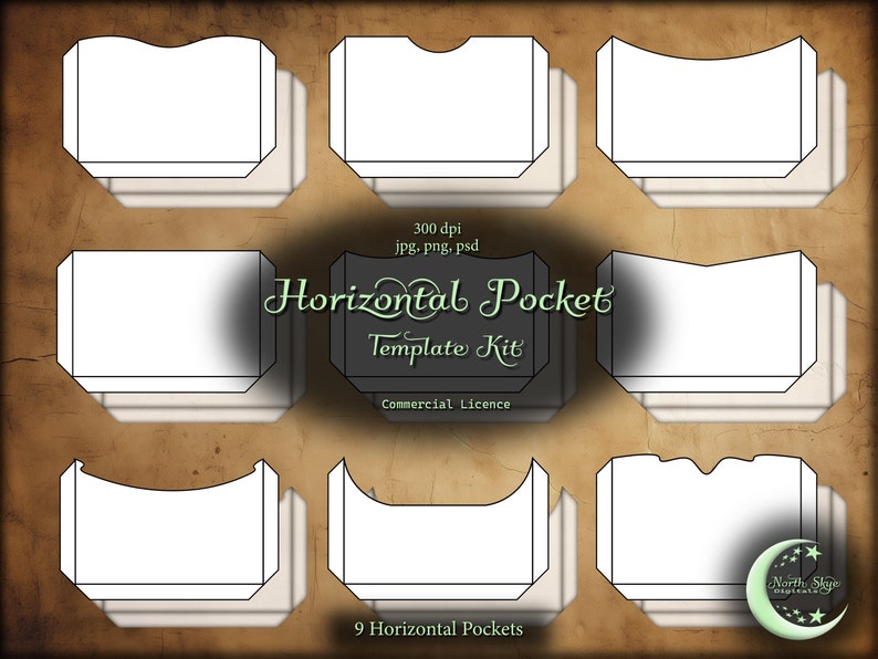 Journal Pocket Template, 18 Horizontal Designs (digital Download) - Etsy