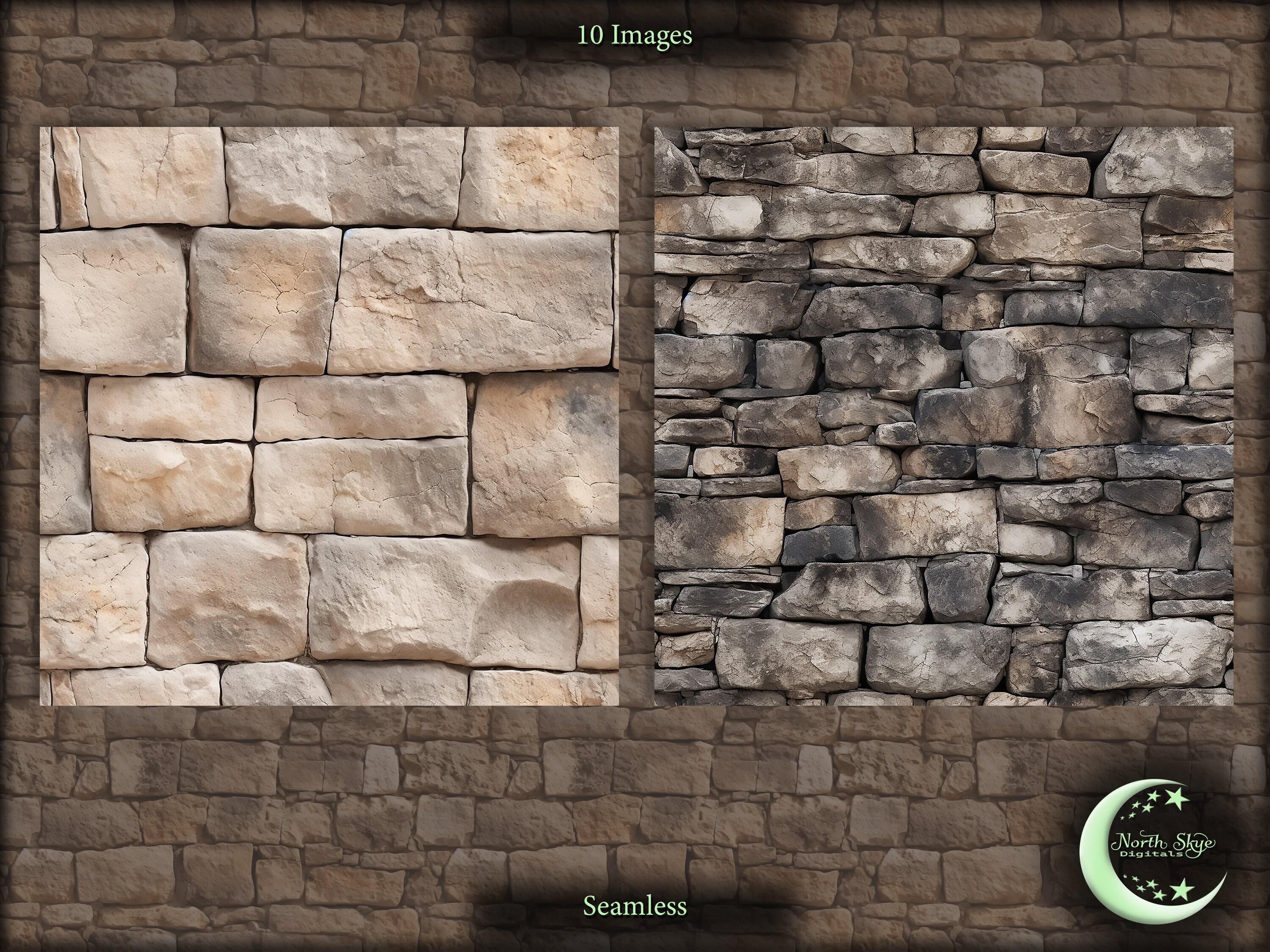 Ancient Stone Wall Digital Paper, Seamless Pattern, Instant Download ...