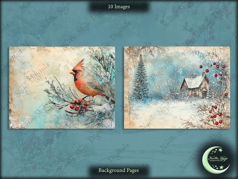 Winter Wonderland, Digital Junk Journal, Image Pack, Digital Paper ...