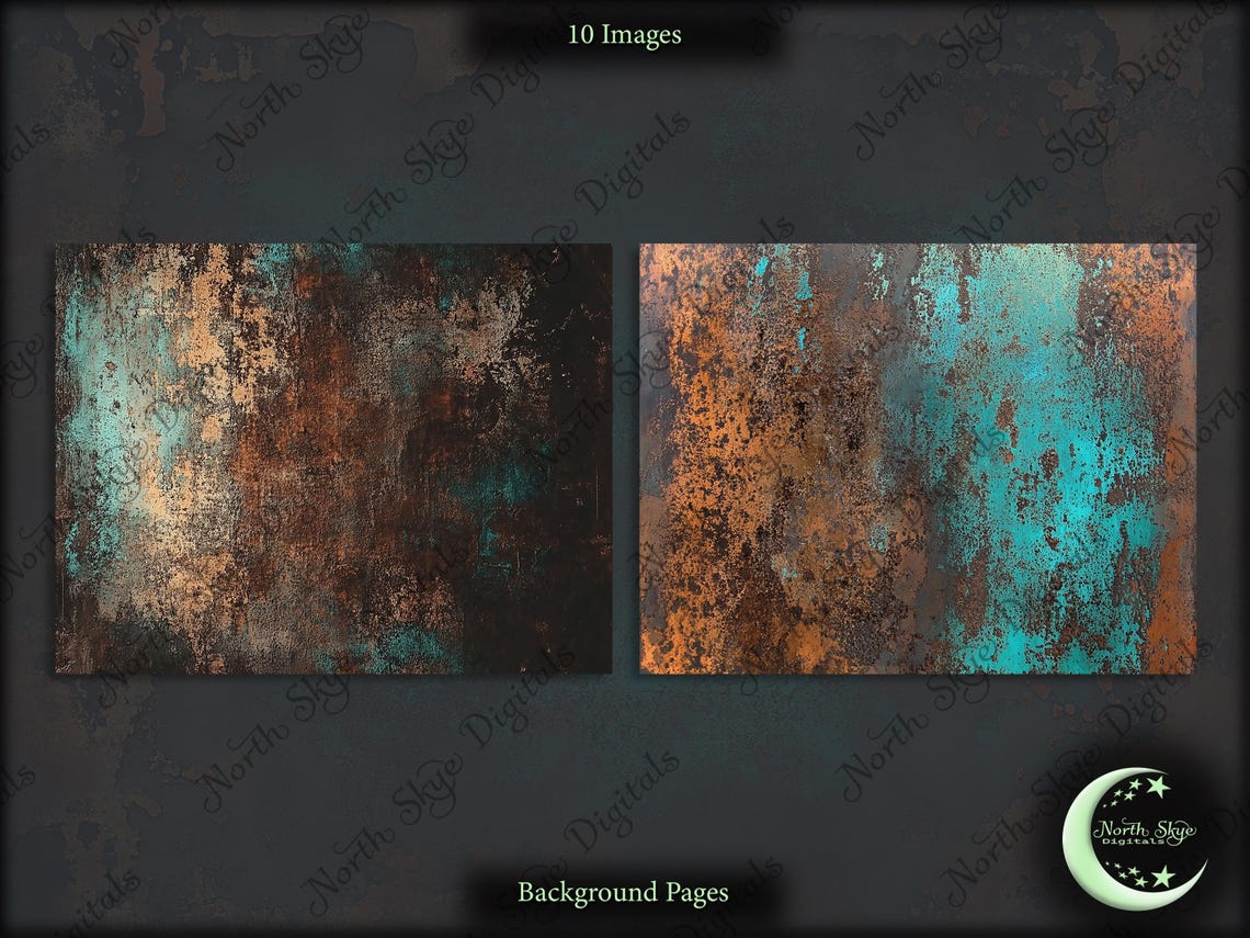 Oxidized Backgrounds 1, Digital Junk Journal, Image Pack, Digital Paper ...