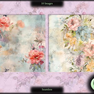 Pastel Flowers Digital Paper, Seamless Pattern, Instant Download - Etsy