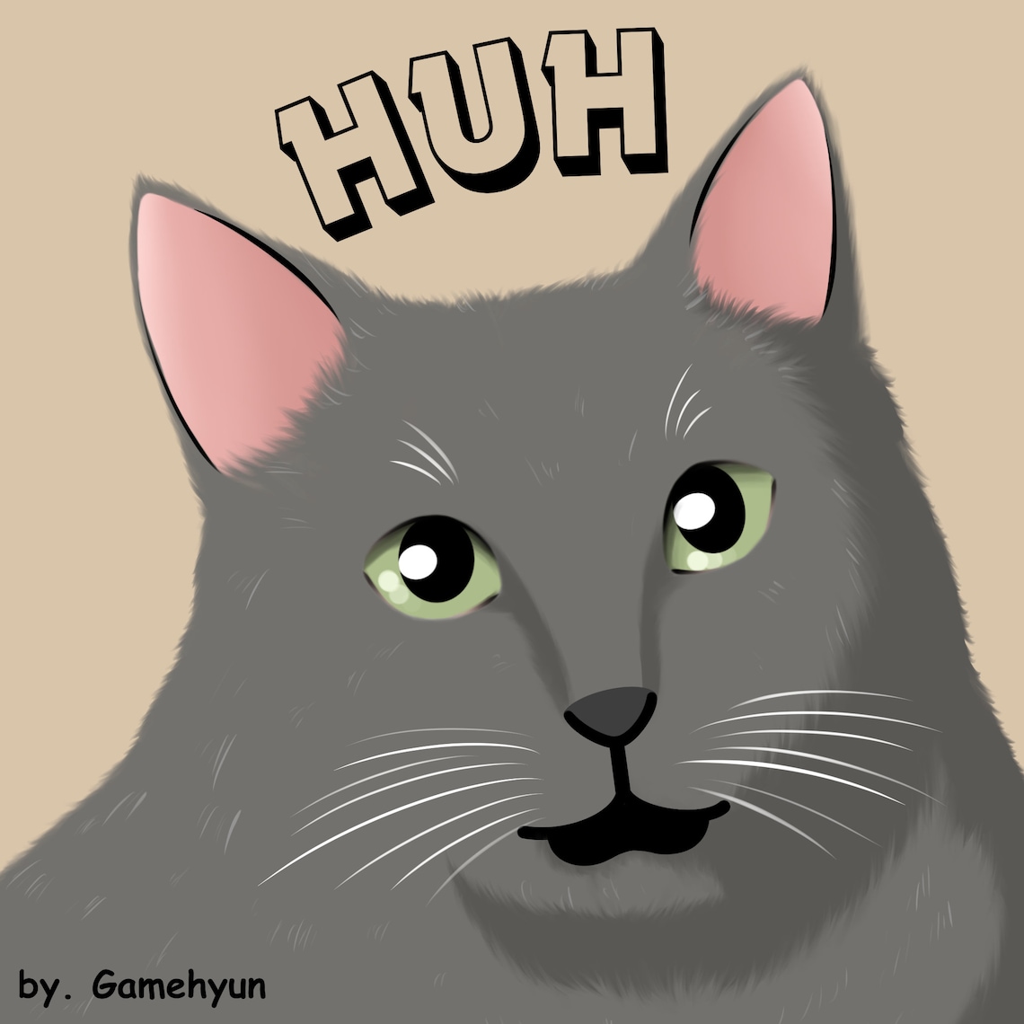 Animated Twitch Emote Huh Cat Emote for Streamers. gray - Etsy