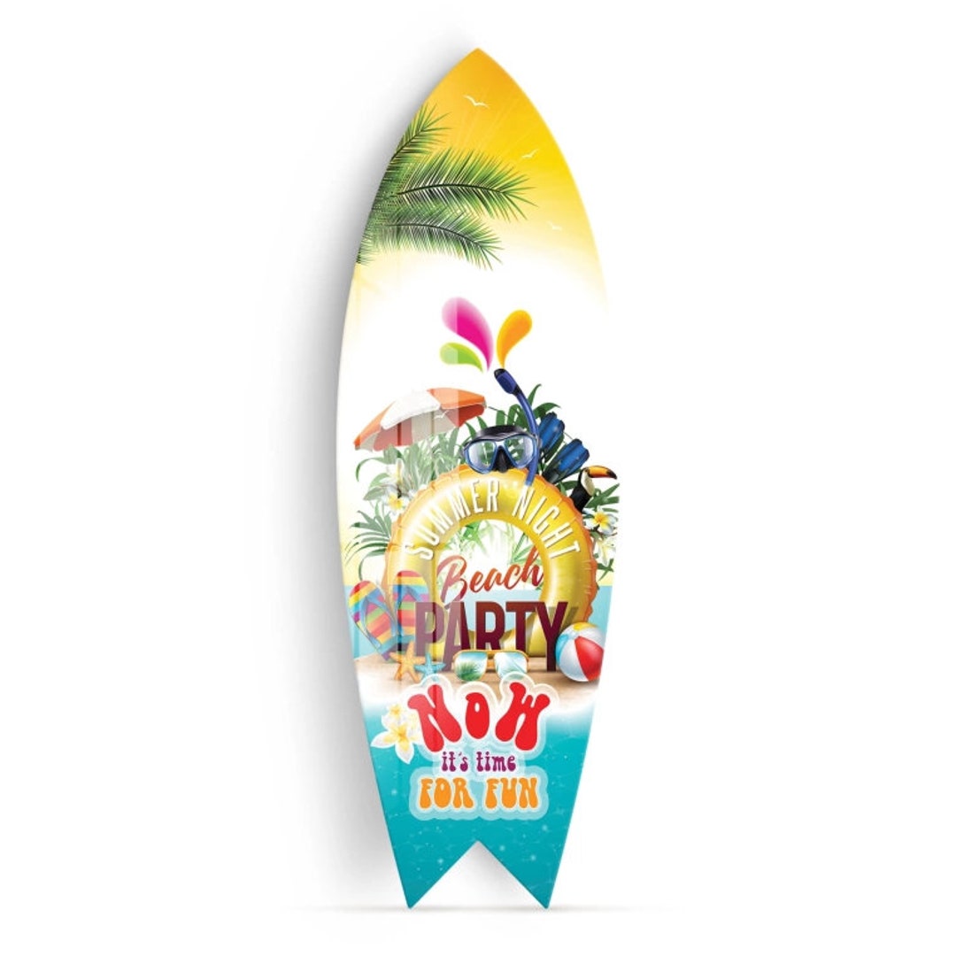 Vivantes Decorative Surfing Board in 4mm Tempered Glass-beach Party - Etsy