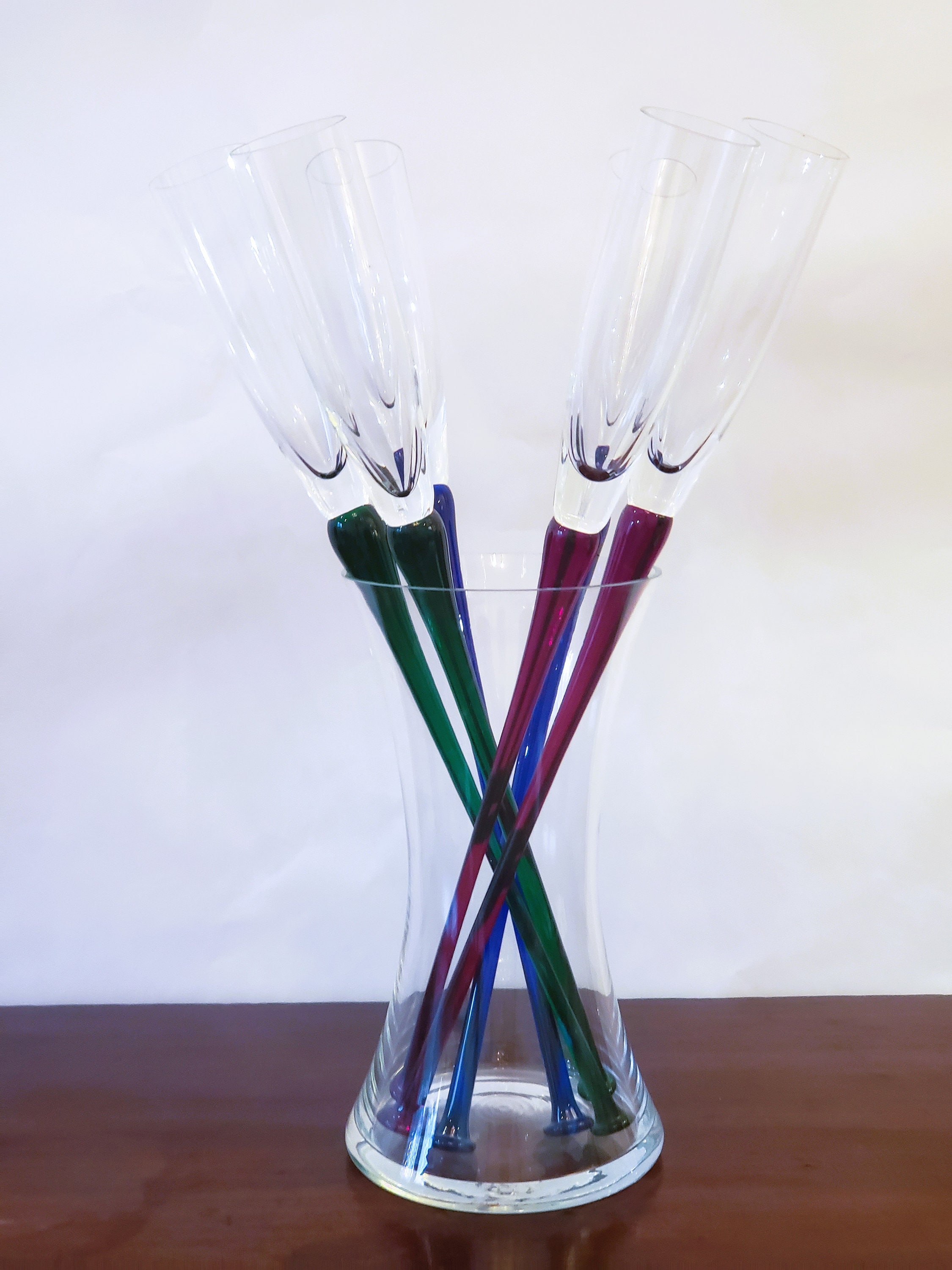 SET 6 GOBLETS With Stem on Vase Hand Made in Venice - Etsy