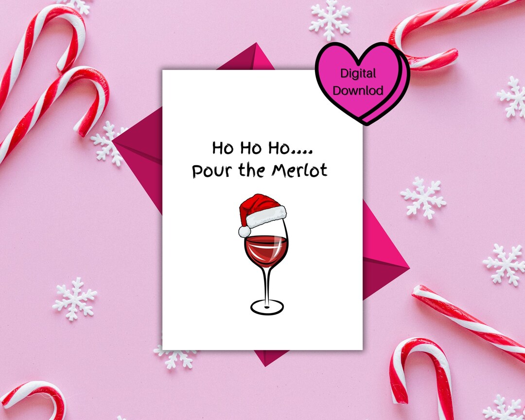 Wine Christmas Card, Funny Christmas Card, Christmas Card for Women ...