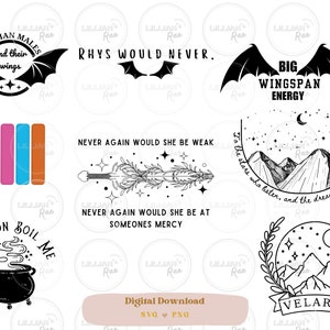 ACOTAR SVG Bundle, ACOTAR Merch, Acotar Png, Valkyrie, Acotar Sweatshirt, Nesta Archeron, Acotar ...