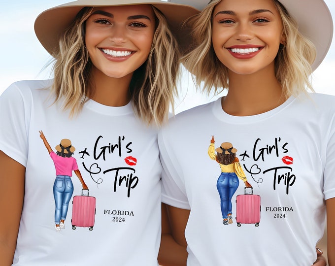 Custom Location Girls Trip Shirt, Personalized Girls Trip, Custom ...