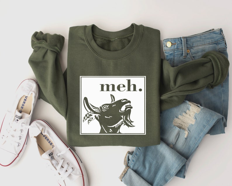 Goat Sweatshirt, Meh Goat Shirt, Funny Gift for Goat Lover, the Goat ...