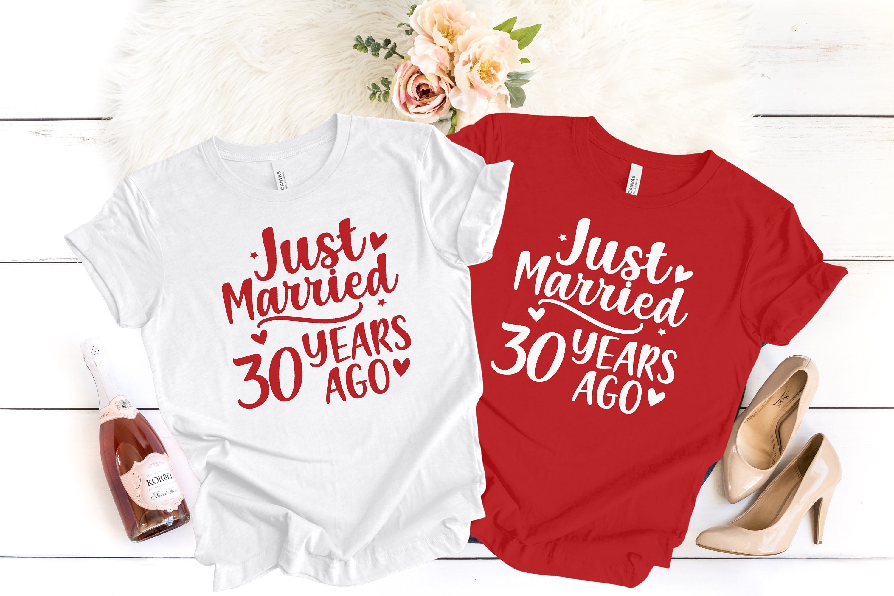 Just Married 30 Years Ago, 30th Wedding Anniversary Shirt, 30th ...