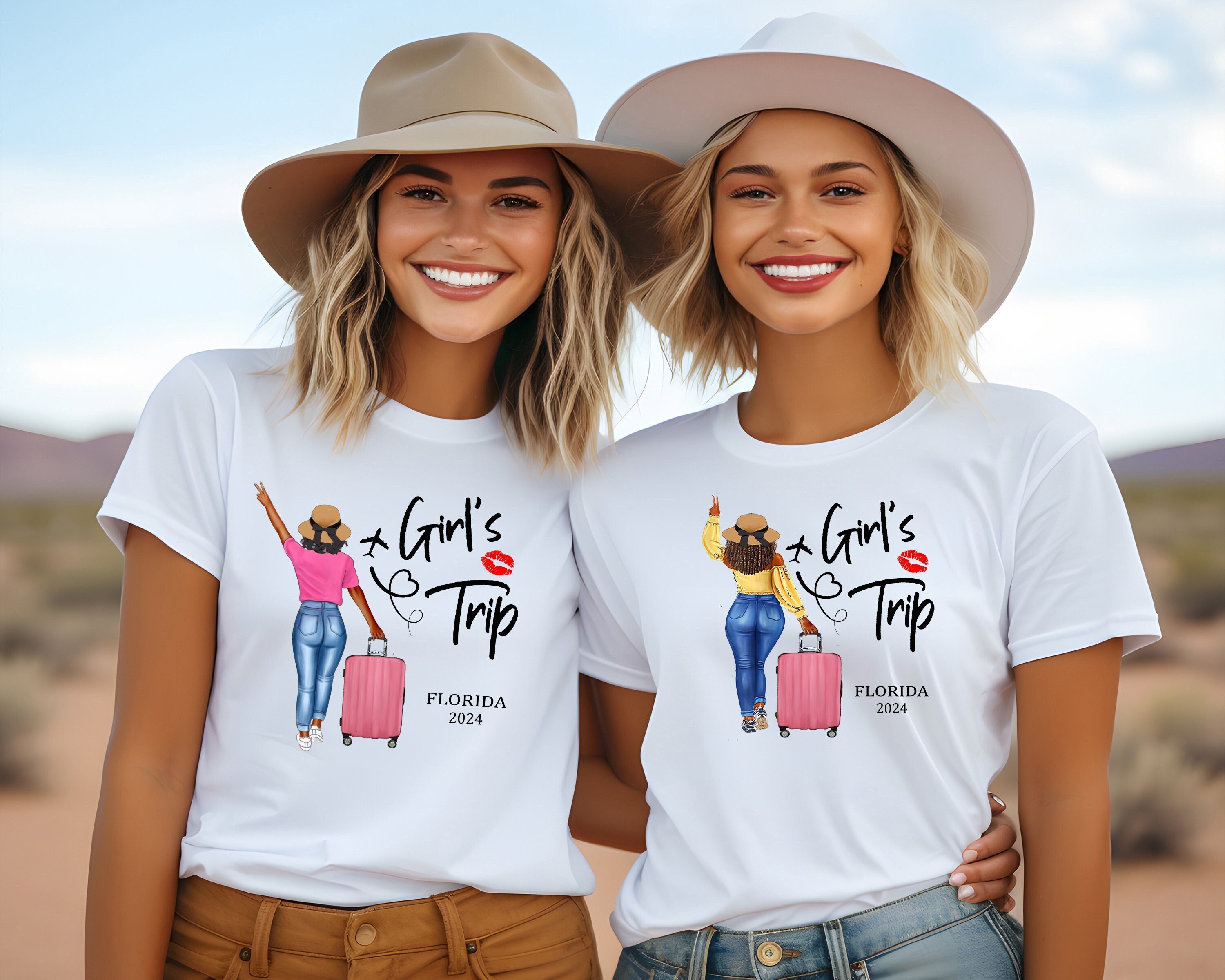 Custom Location Girls Trip Shirt: Personalized Destination Woman Travel ...