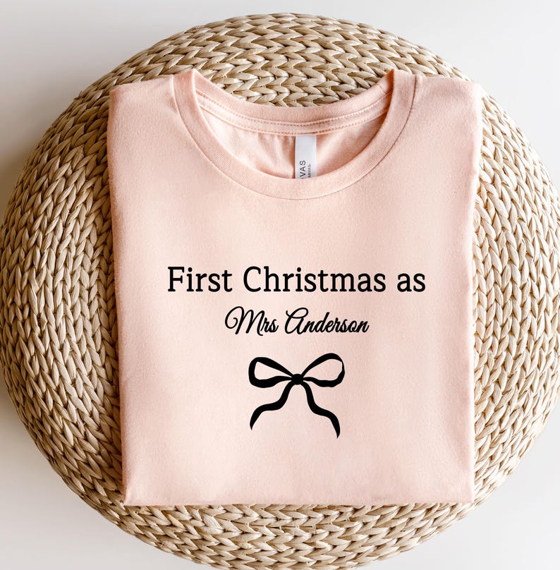 First Christmas as a Mrs Custom Shirt, Cozy Coquette Crewneck ...