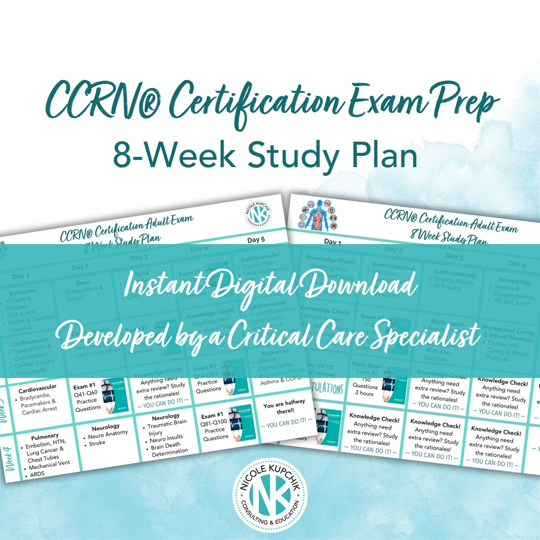 CCRN® 8-week Study Plan I Ace Your CCRN I CCRN Test Prep Study Plan I ...