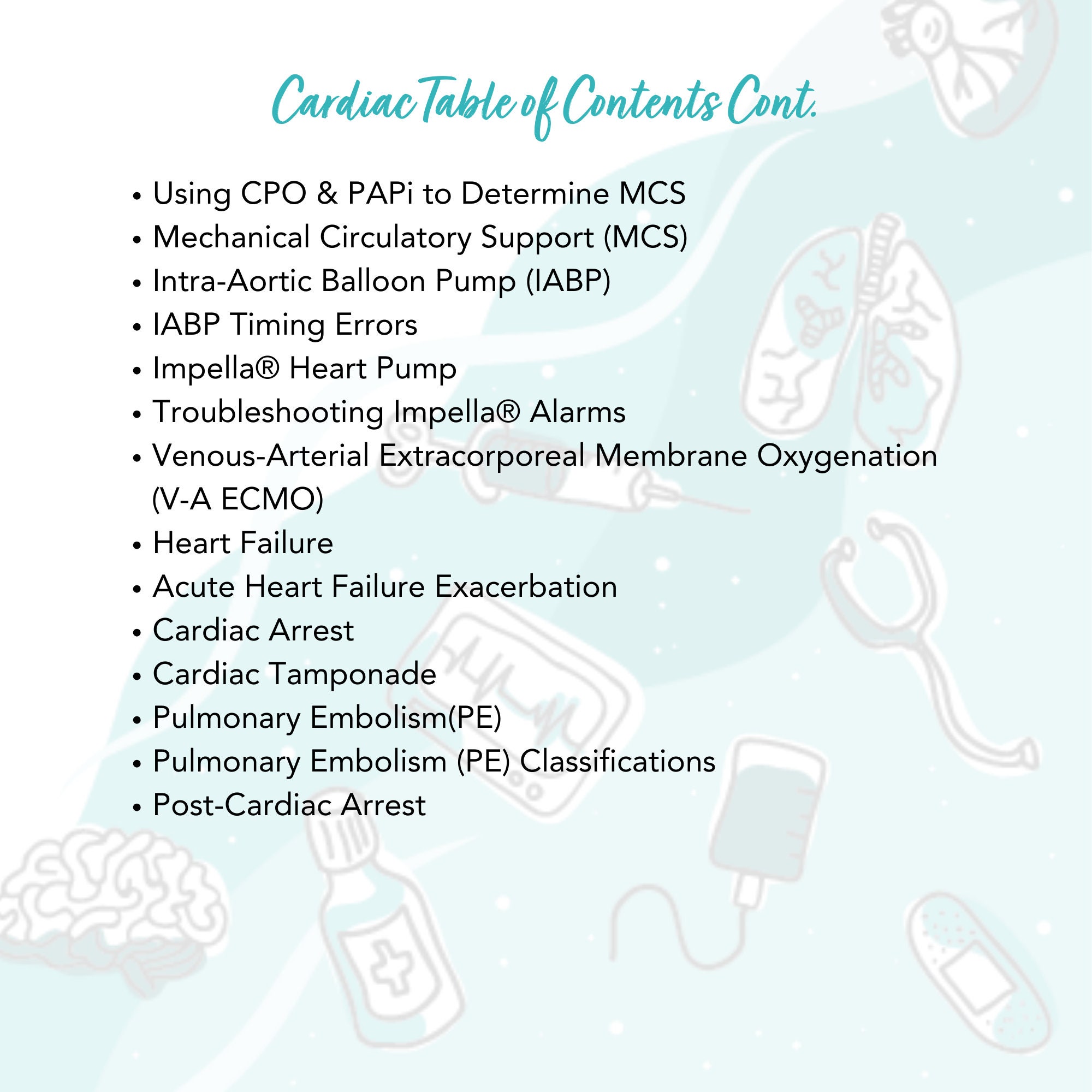 Cardiac Study Guide I Bedside Reference for Critical Care Providers I ...