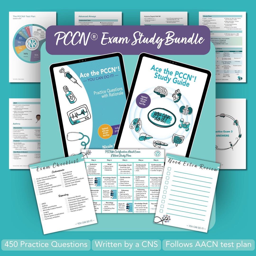 PCCN® Exam Study Bundle | 450 Practice Questions, 8-week Calendar ...
