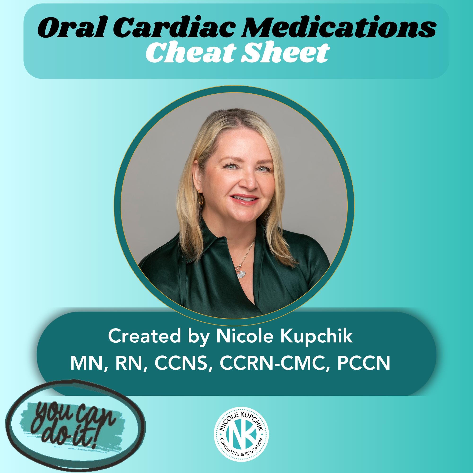 Cardiac Medications Cheat Sheet | Quick Bedside Reference for Nurses ...