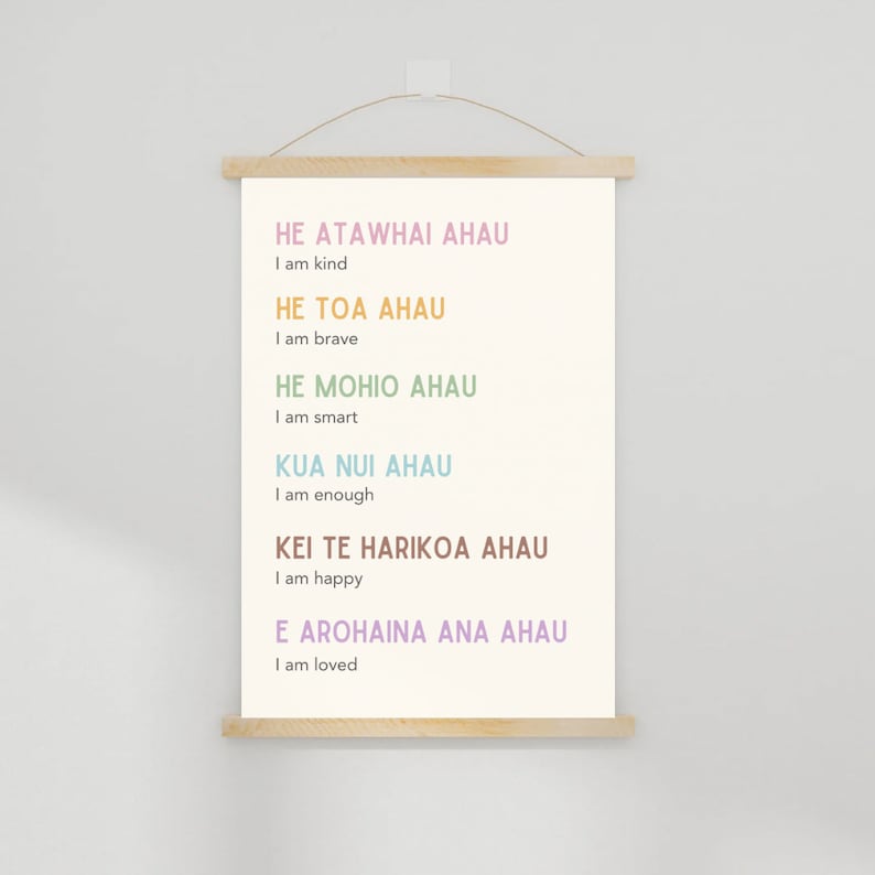 Printable Te Reo Māori Affirmations Poster. Educational New Zealand ...