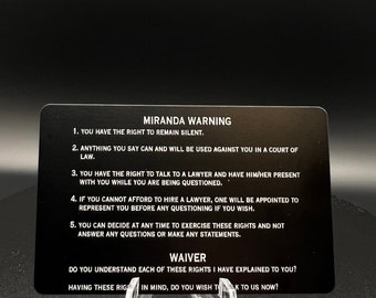 Metal Miranda Rights Card Spanish/english - Etsy