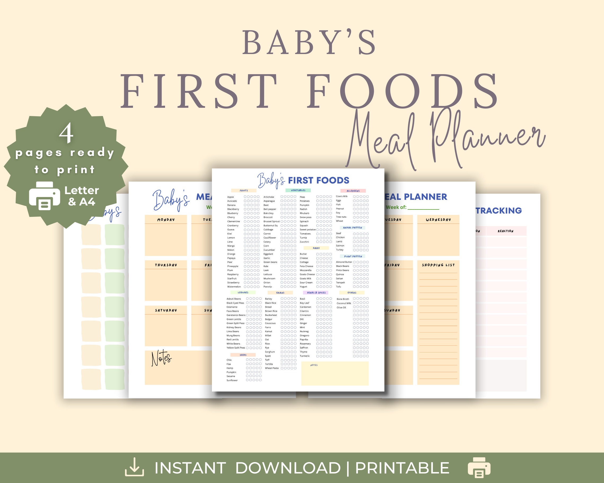 Baby's First Foods Bundle, Baby Food Meal Plan, Baby Food Purees, Baby ...