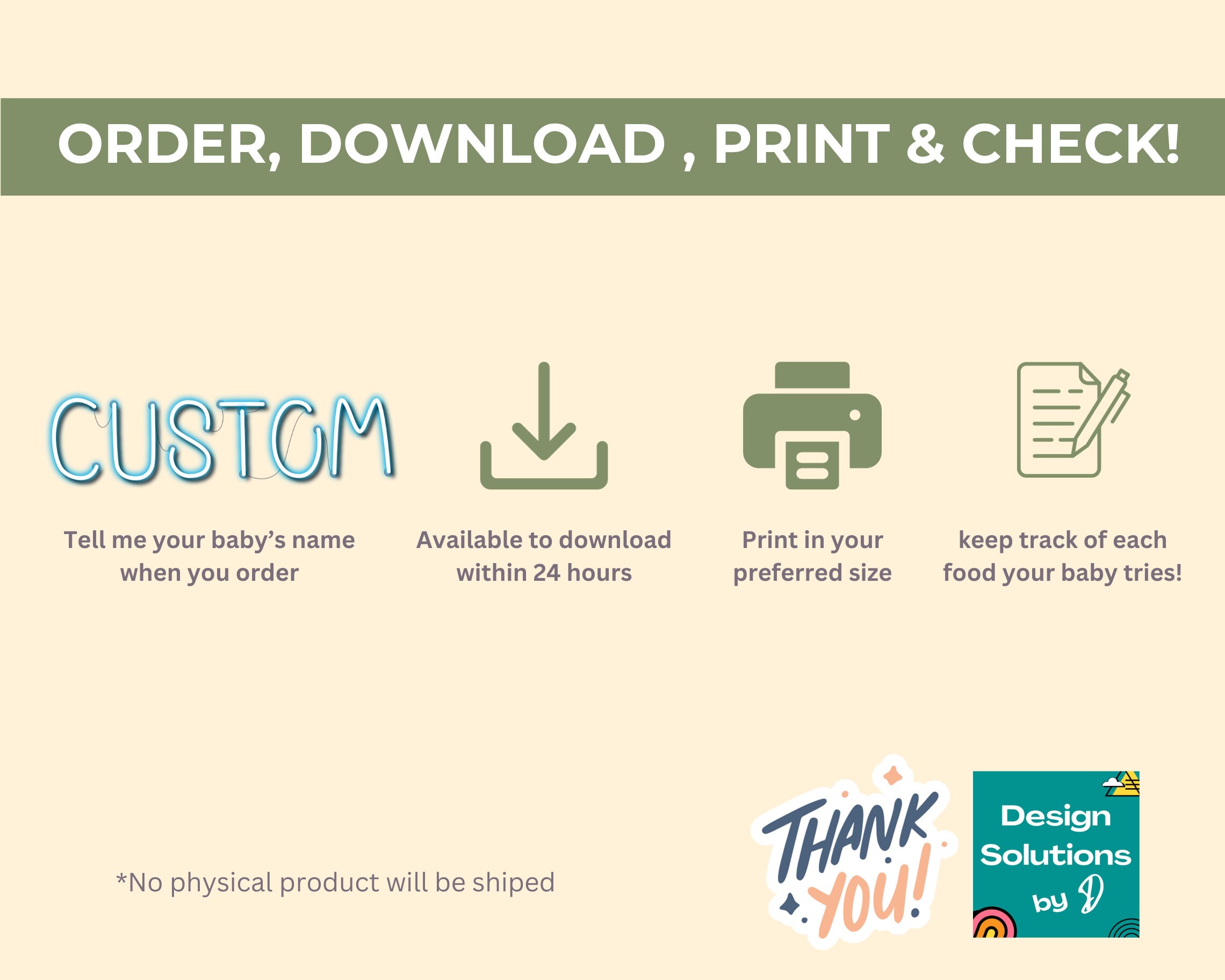 Personalized Baby's First Foods Checklist, Baby Food Diary, Baby Food ...