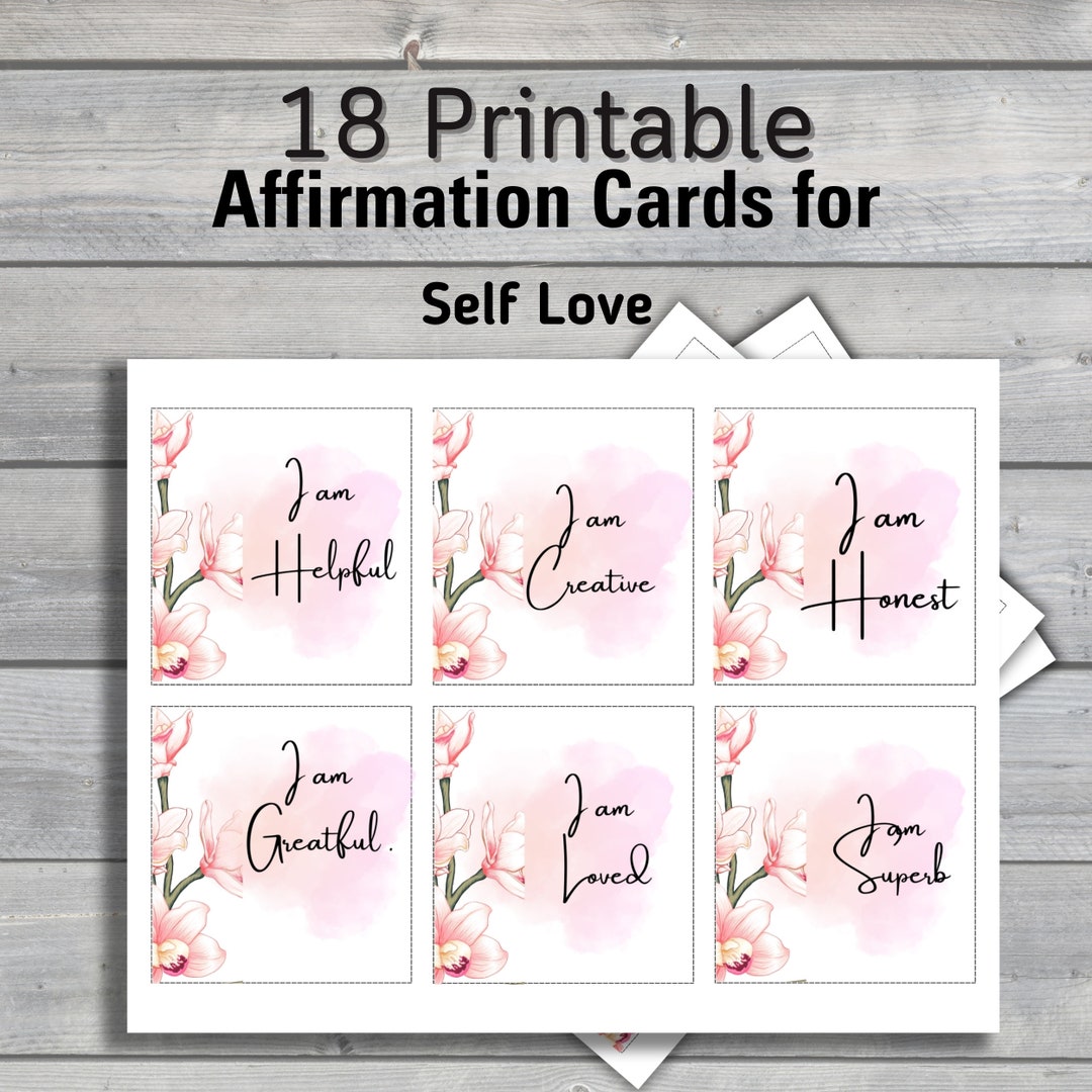 18 Positive Affirmation Card Deck, Affirmation Cards Printable ,cards ...
