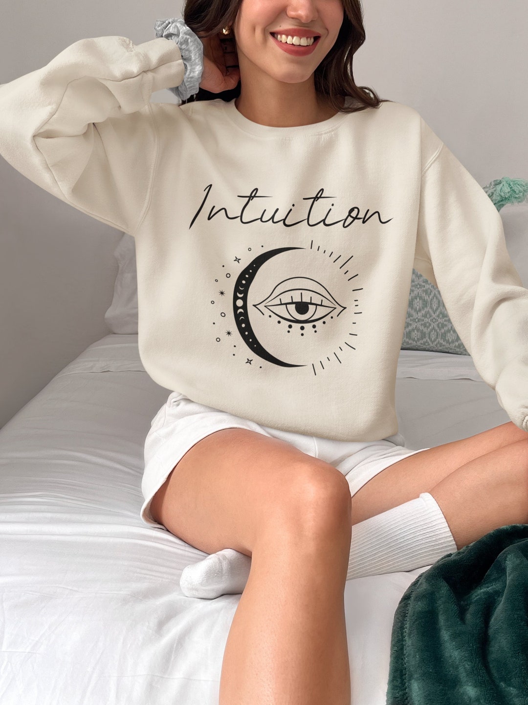 Embrace the Mystical Intuition Moon, Sun Celestial Sweatshirt, Mystical ...